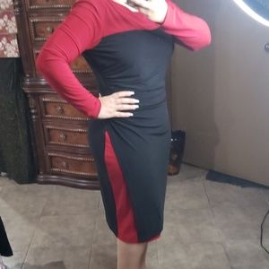 Chaps | Dresses | Chaps Red And Black Dress | Poshmark